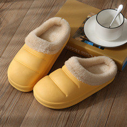 Wholesale Custom 2021 Simply Winter  Women Waterproof indoor outdoor Slippers non-slip Warm Plush solid color EVA house shoes