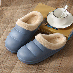 Wholesale Custom 2021 Simply Winter  Women Waterproof indoor outdoor Slippers non-slip Warm Plush solid color EVA house shoes