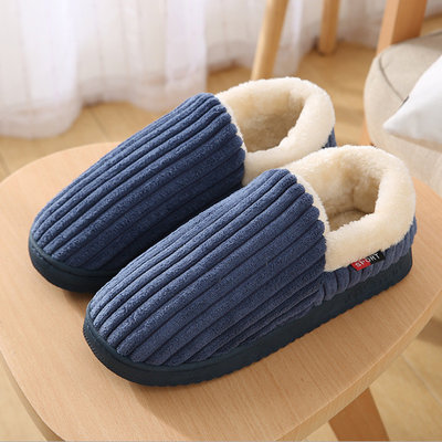 Custom New Design Corduroy Bowknot Slipper Women and Male Home Indoor Wrap Heel house lining shoes female fur slippers