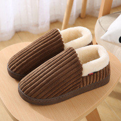 Custom New Design Corduroy Bowknot Slipper Women and Male Home Indoor Wrap Heel house lining shoes female fur slippers