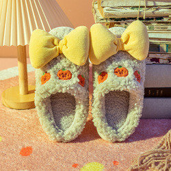 Wholesale new Winter Female PVC Slippers cute apple and bow decoration Anti-slip Warm Home Indoor slippers