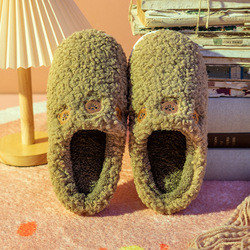 Wholesale new Winter Female PVC Slippers cute apple and bow decoration Anti-slip Warm Home Indoor slippers