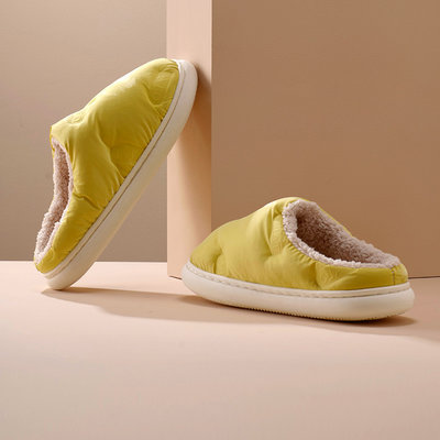 2021 New Design Down Comfortable Home Indoor Waterproof Shoes Print Letter Pattern Thermal Outdoor Snow Winter Slippers