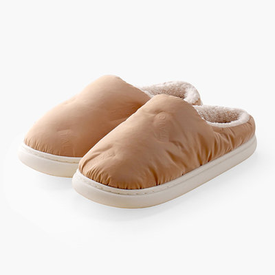 2021 New Design Down Comfortable Home Indoor Waterproof Shoes Print Letter Pattern Thermal Outdoor Snow Winter Slippers