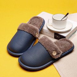 New Design ladies EVA Waterproof Home Indoor Shoes Women and Men solid color Thick bottom Plush Warm Slippers