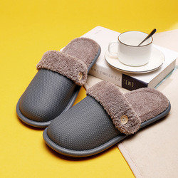 New Design ladies EVA Waterproof Home Indoor Shoes Women and Men solid color Thick bottom Plush Warm Slippers