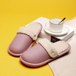 New Design ladies EVA Waterproof Home Indoor Shoes Women and Men solid color Thick bottom Plush Warm Slippers
