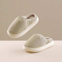 2021 New Style Pineapple Bread Warm Slippers Feather Waterproof Thermal Thick Bottom Couple Household Indoor Shoes