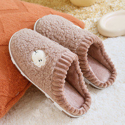 2021 New Design Cartoon Sheep slippers Couple Autumn Winter Warm Hard-Wearing Non-Slip Home Indoor Shoes