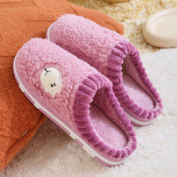 2021 New Design Cartoon Sheep slippers Couple Autumn Winter Warm Hard-Wearing Non-Slip Home Indoor Shoes