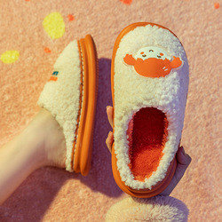 Wholesale Autumn Winter Couple Style Slippers Cute Cartoon Plush Upper Anti-slip Warm Home Indoor Shoes in stock