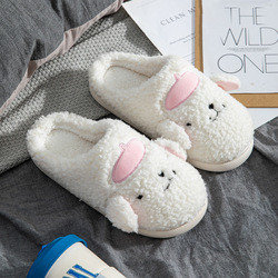 New custom comfortable and beautiful Women shoes cute delicate plush fabric pvc material sole Thermal couple slippers