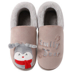 New design female winter closed toe slippers Wholesale Anti-slip plush warm cute cartoon style ladies house shoes