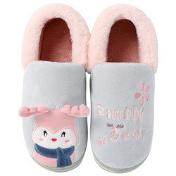 New design female winter closed toe slippers Wholesale Anti-slip plush warm cute cartoon style ladies house shoes