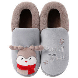 New design female winter closed toe slippers Wholesale Anti-slip plush warm cute cartoon style ladies house shoes