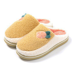 Wholesale Custom Thick Bottom Slippers Female Winter Cute Radish Shape Plush Warm Hight-Increasing Home Indoor Shoes