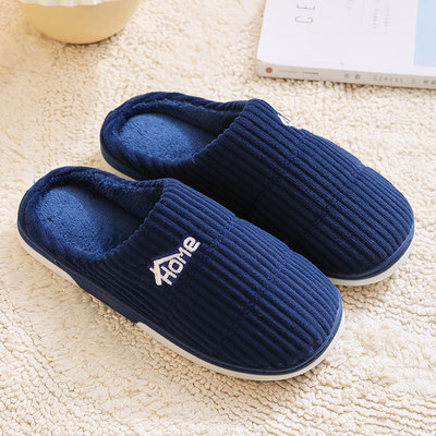 Wholesale Custom Autumn Winter Half-Pack Heel Slippers Couple Style Fashion Warm Anti-Slip House Indoor Shoes