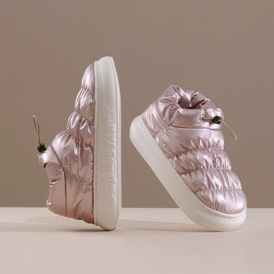 winter women and men keep warm fashion flat sole home shoes down feather new design Comfortable soft house indoor slippers