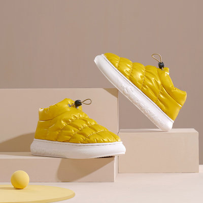 winter women and men keep warm fashion flat sole home shoes down feather new design Comfortable soft house indoor slippers
