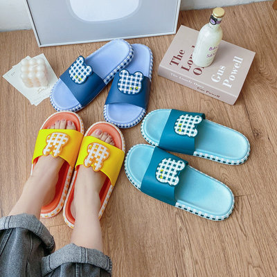 2021 summer couple's lovely rabbit slippers comfortable soft bottom non-slip house shoes lightweight casual shoes