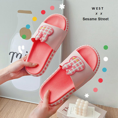 2021 summer couple's lovely rabbit slippers comfortable soft bottom non-slip house shoes lightweight casual shoes