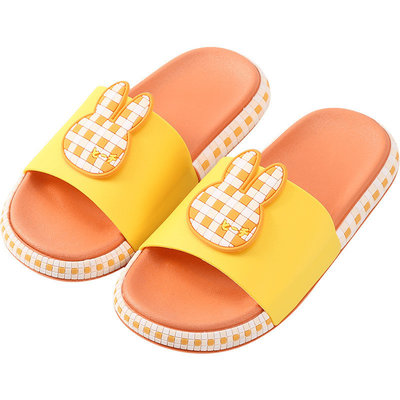 2021 summer couple's lovely rabbit slippers comfortable soft bottom non-slip house shoes lightweight casual shoes