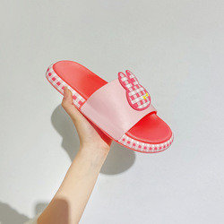 2021 summer couple's lovely rabbit slippers comfortable soft bottom non-slip house shoes lightweight casual shoes