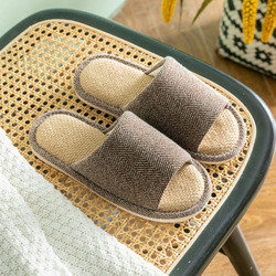 Wholesale Customized Good Quality Breathable Summer house Indoor Women Sandals Linen Open Toe Slippers