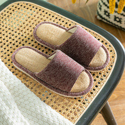 Wholesale Customized Good Quality Breathable Summer house Indoor Women Sandals Linen Open Toe Slippers
