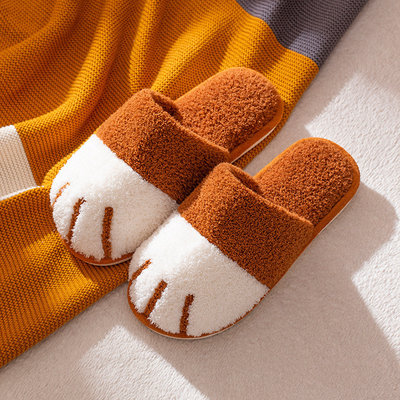 Factory direct sale can be customized OEM winter cute cat claw house shoes men and women house indoor warm slippers