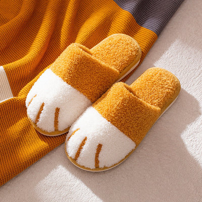 Factory direct sale can be customized OEM winter cute cat claw house shoes men and women house indoor warm slippers