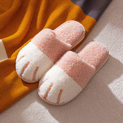 Factory direct sale can be customized OEM winter cute cat claw house shoes men and women house indoor warm slippers