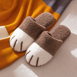 Factory direct sale can be customized OEM winter cute cat claw house shoes men and women house indoor warm slippers