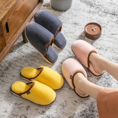 Wholesale 2021 new high elastic warm inner plush slippers winter fashion unisex indoor non-slip slippers