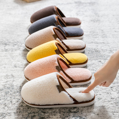 Wholesale 2021 new high elastic warm inner plush slippers winter fashion unisex indoor non-slip slippers
