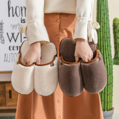 Wholesale 2021 new high elastic warm inner plush slippers winter fashion unisex indoor non-slip slippers