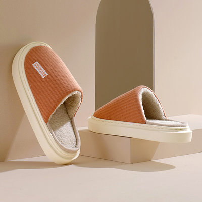 Wholesale 2021 New Spring Autumn And Winter Couple Slipper Simple style Non-slip Wear-resistant EVA Linen Home Indoor Shoes