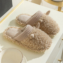 new Winter souple thick warm horns ladies cute Colorful house indoor slippers soft and comfortable closed toe for men