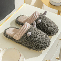 new Winter souple thick warm horns ladies cute Colorful house indoor slippers soft and comfortable closed toe for men