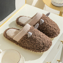 new Winter souple thick warm horns ladies cute Colorful house indoor slippers soft and comfortable closed toe for men