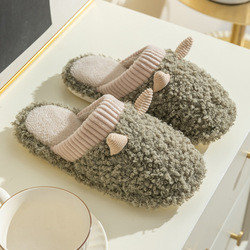 new Winter souple thick warm horns ladies cute Colorful house indoor slippers soft and comfortable closed toe for men