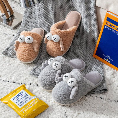 New design winter plush slippers boys girls house indoor slides sandal animal keep warm women and men home slipper