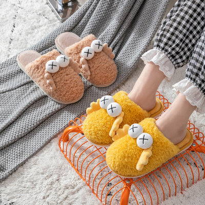 New design winter plush slippers boys girls house indoor slides sandal animal keep warm women and men home slipper