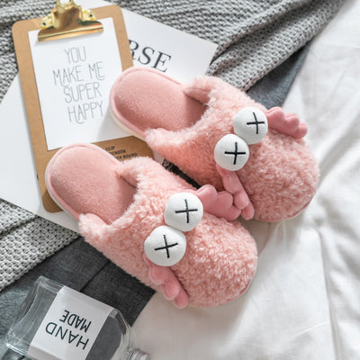 New design winter plush slippers boys girls house indoor slides sandal animal keep warm women and men home slipper