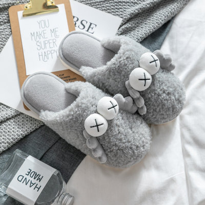New design winter plush slippers boys girls house indoor slides sandal animal keep warm women and men home slipper