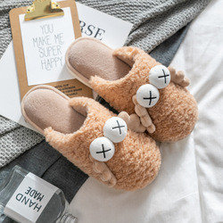 New design winter plush slippers boys girls house indoor slides sandal animal keep warm women and men home slipper