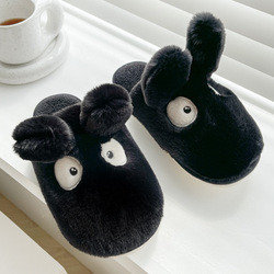 Non-slip slippers for men and women cute plush rabbit ears slippers house indoor soft bottom PVC home slippers