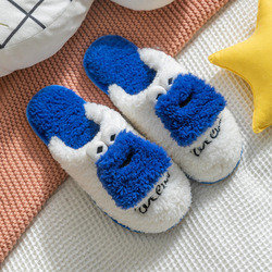 Women Winter lovely  Animal decoration fluffy Fur Warm house Indoor Soft Casual Shoes letter print Home Slipper ladies shoes