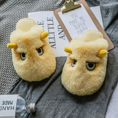 2021 Woman Slippers Lucky Cat Couple Cartoon Winter fluffy Cute Home Indoor Warmth house Shoes For ladies