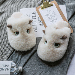 2021 Woman Slippers Lucky Cat Couple Cartoon Winter fluffy Cute Home Indoor Warmth house Shoes For ladies